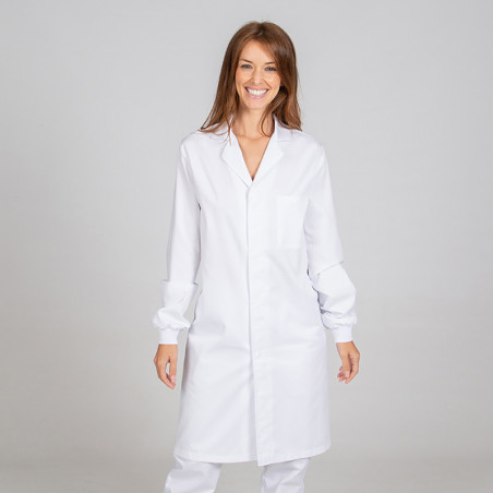 Bata laboral blanca con velcro Unisex Enzo - Gary's 570200