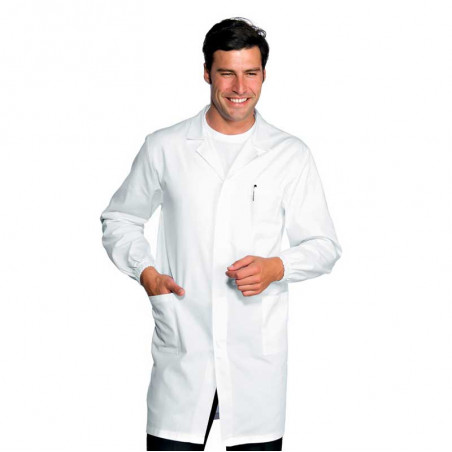 Bata de laboratorio antiácido con corchetes - Isacco 060010