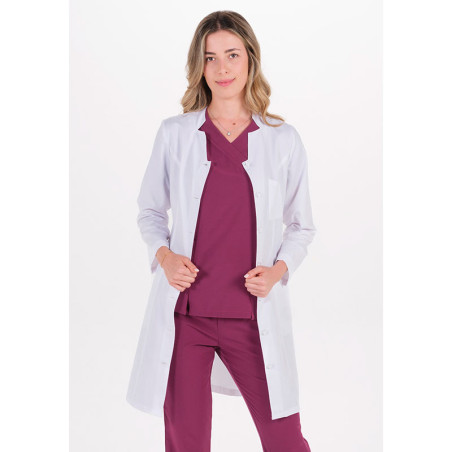 Bata médica mujer botón transparente - Dyneke 8194700